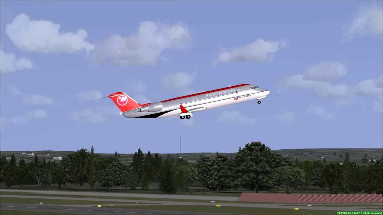 Microsoft Flight Simulator FSX CRJ-200 takeoff from Minneapolis/St Paul ...