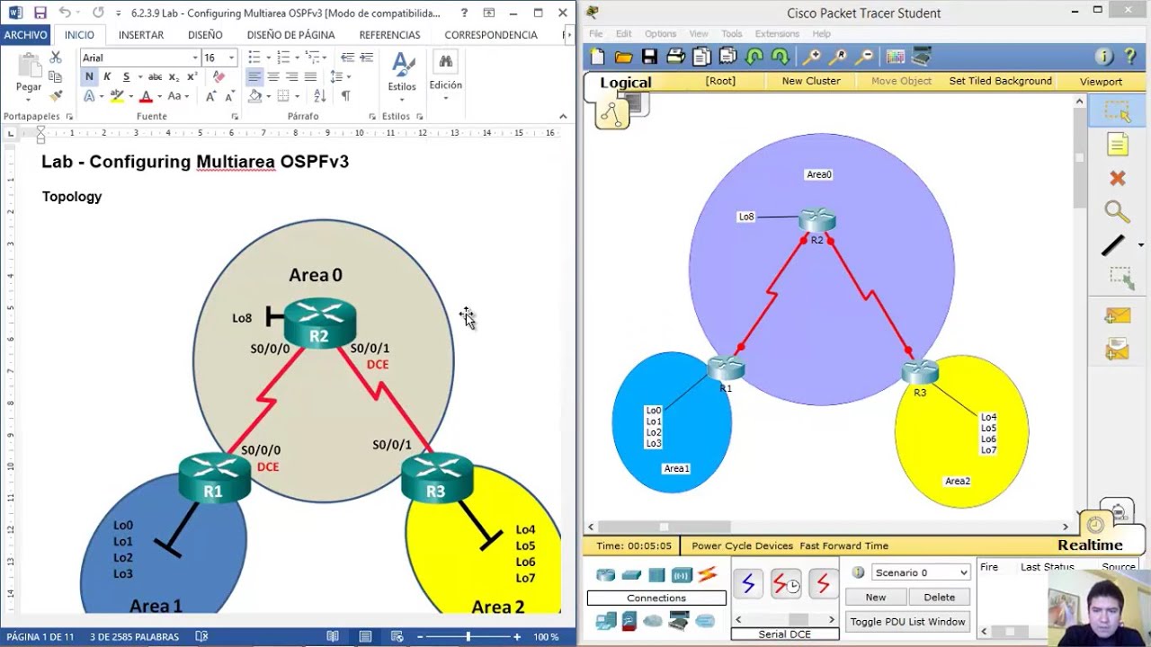 6239 Lab Configuring Multiarea Ospfv3 Youtube