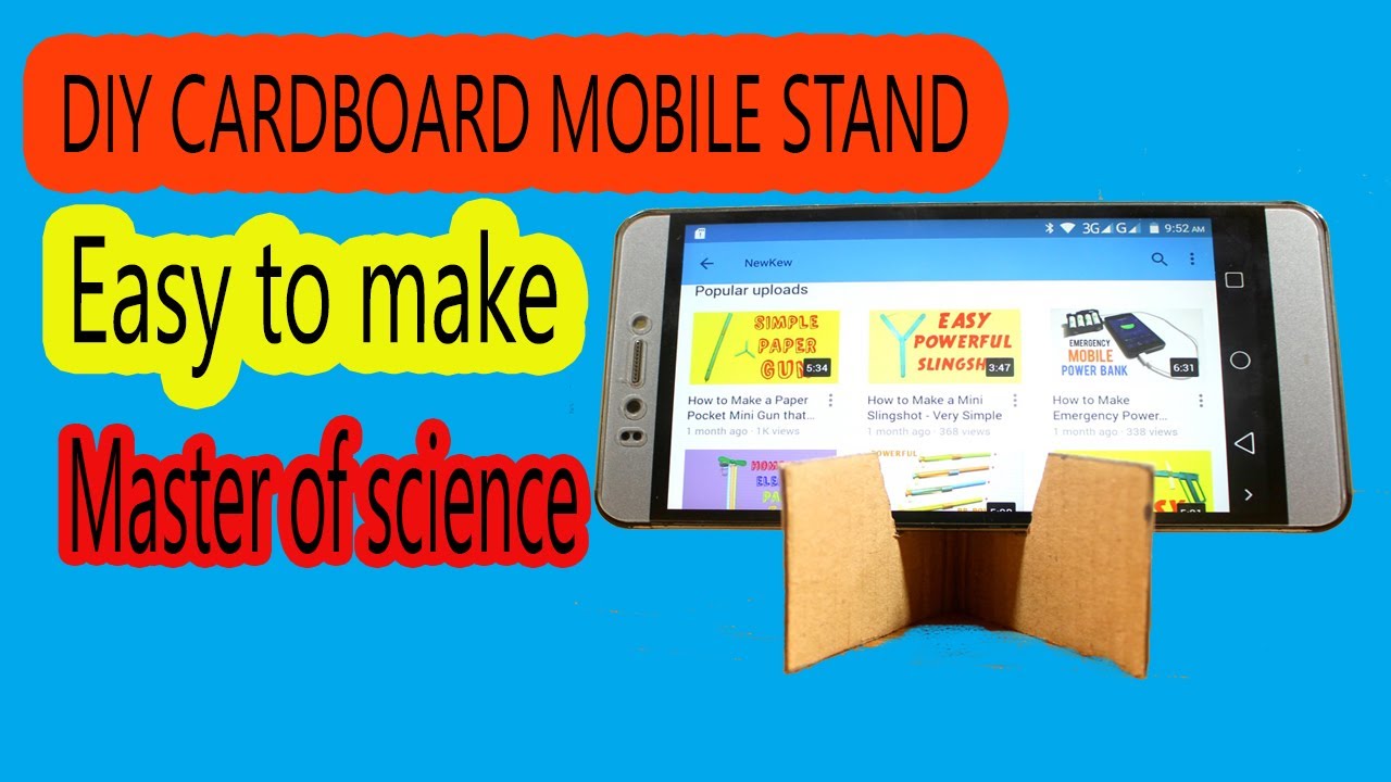 DIY Mobile phone stand using cardboard - YouTube