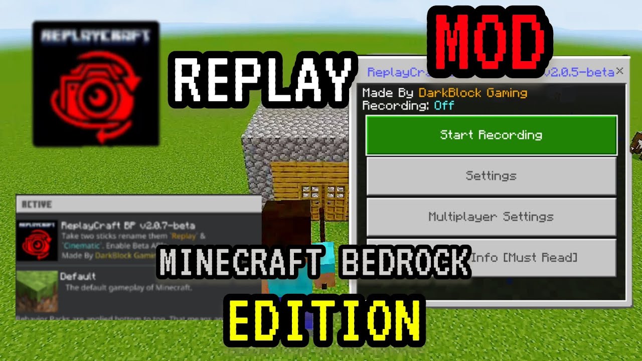 REPLAY MOD IN MINECRAFT BEDROCK EDITION #minecraft#subscribe#like - YouTube