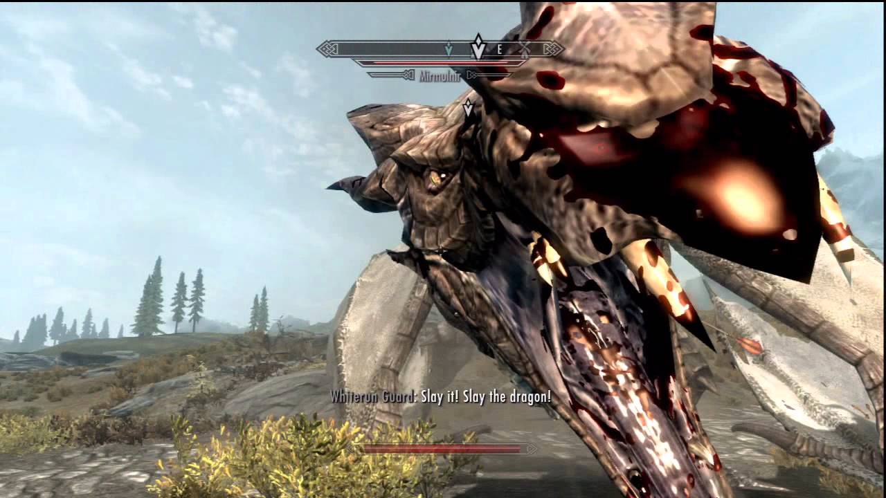 Skyrim: First Dragon Battle (Epic Finisher) - YouTube