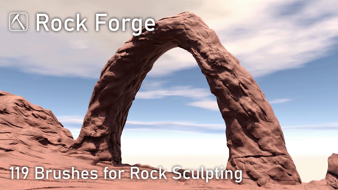 Use Rock Forge brush pack in Blender to create rocky landscapes - YouTube
