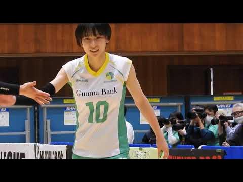 Japanese women's volleyball V League Gunma Bank Green Wings uniform number 10 Ranna Shiraiwa ...