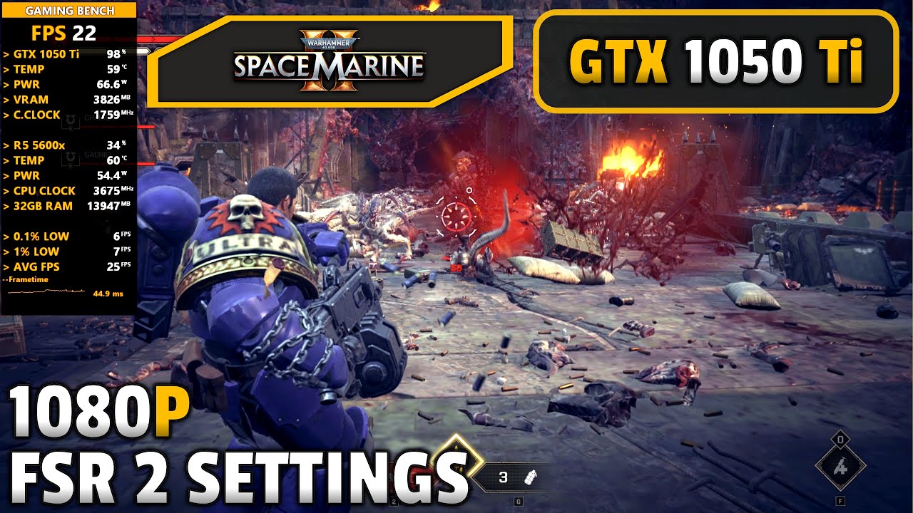 GTX 1050 Ti - Warhammer 40,000: Space Marine 2 - 1080P FSR 2 All ...