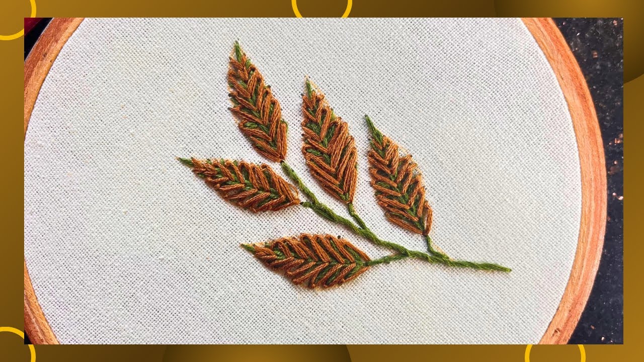 652.Unlock stunning leaf 🍃 designs |modified chain stitch embroidery ...