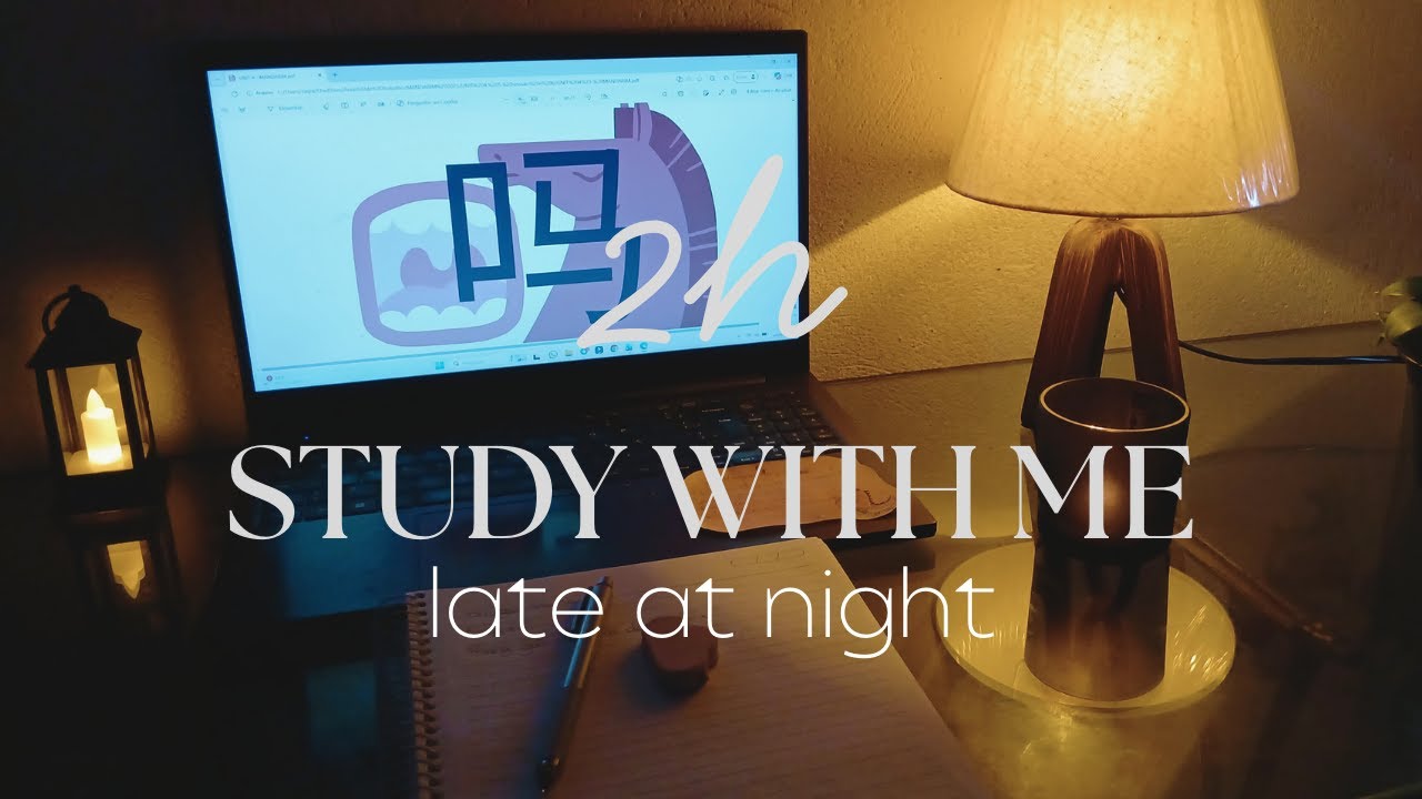 📚 2h Study With Me Late at Night | Rain Sounds | No Break | Countdown Timer - YouTube