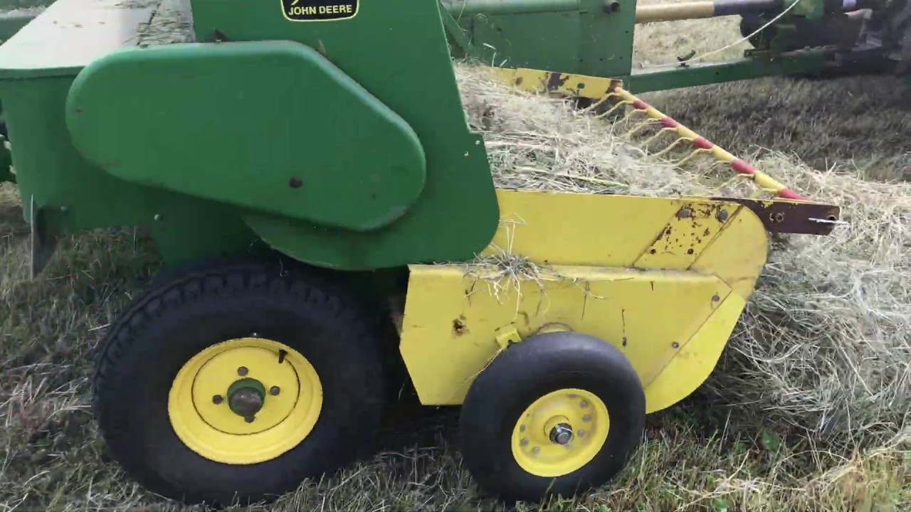 Raking and Baling Hay with MF 35, Vicon Acrobat, MF 590 and John Deere ...