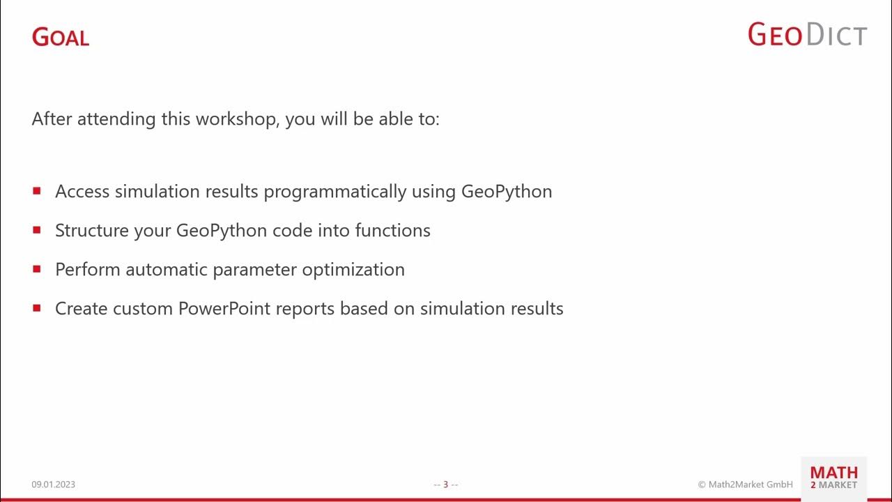 Workshop 2023: GeoPy for advanced users (Part 1) using GeoDict 2023 - YouTube