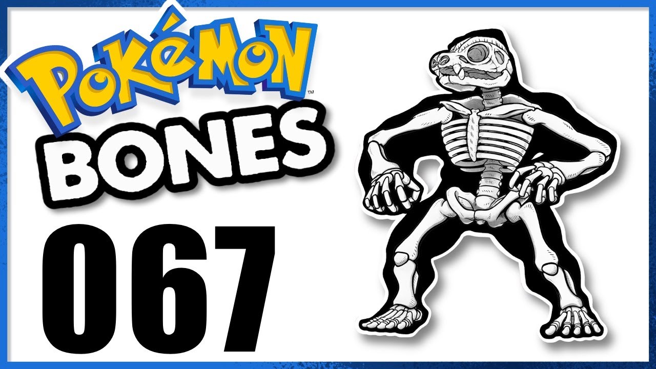 Fighting Type Pokemon Machoke Skeleton - PKMN 067 - Bone Art Pokedex ...