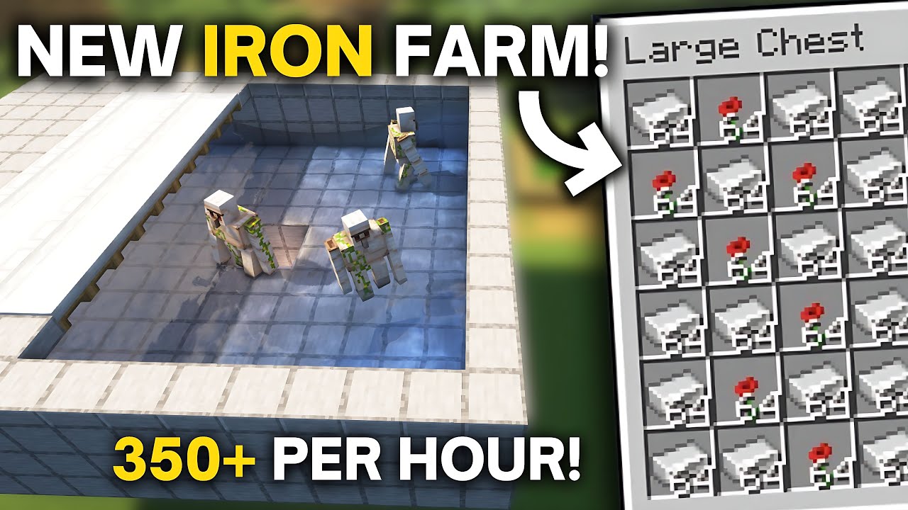 Best IRON Farm in Minecraft 1.20 Bedrock | 350+ Per Hour - YouTube