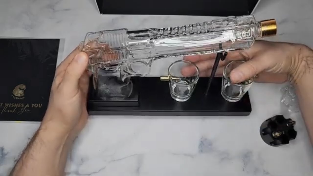 Gun Whiskey Decanter Gift Set Bullet Shot Glasses Personalized Alcohol ...