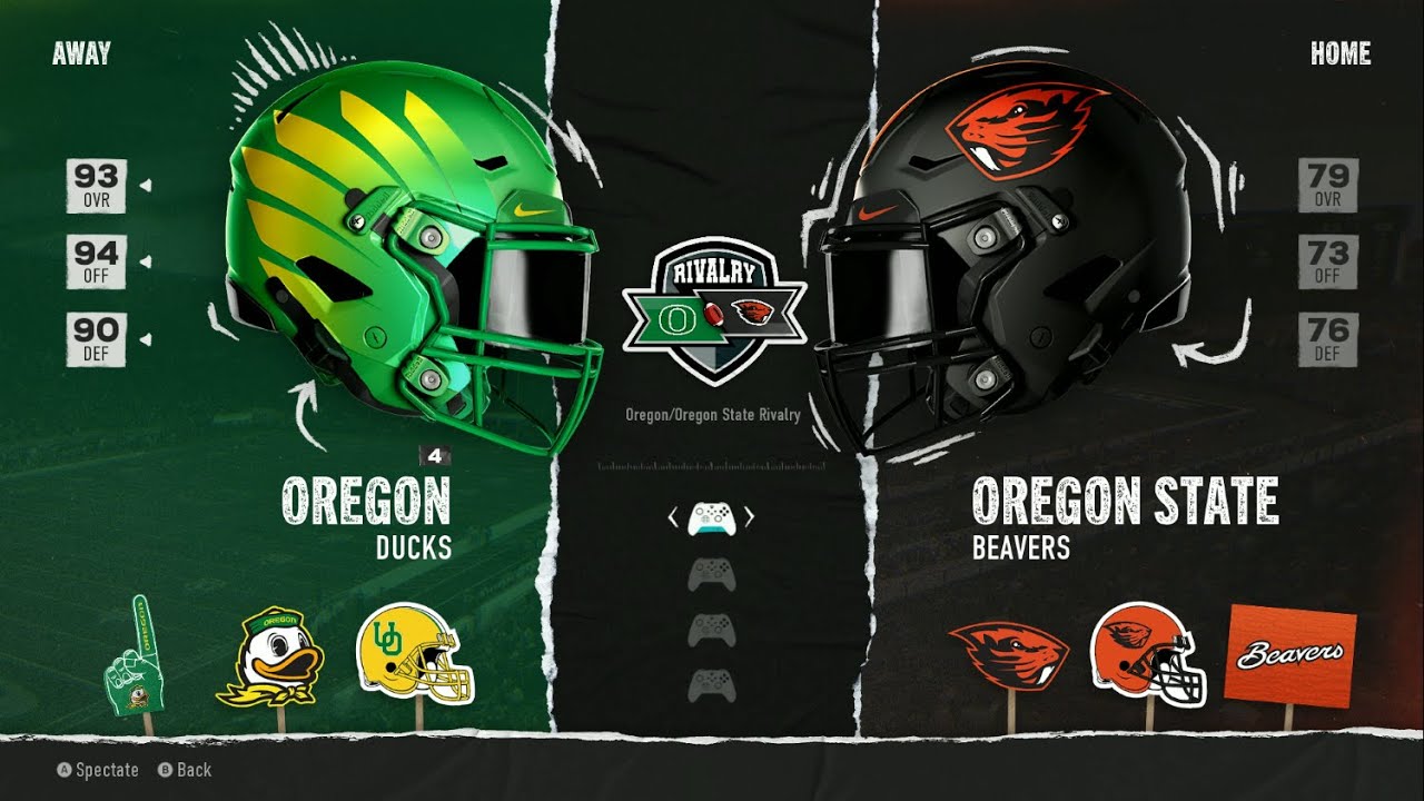EA CFB 25 - Oregon Ducks @ Oregon State Beavers - 2024 Schedule Rivalry ...
