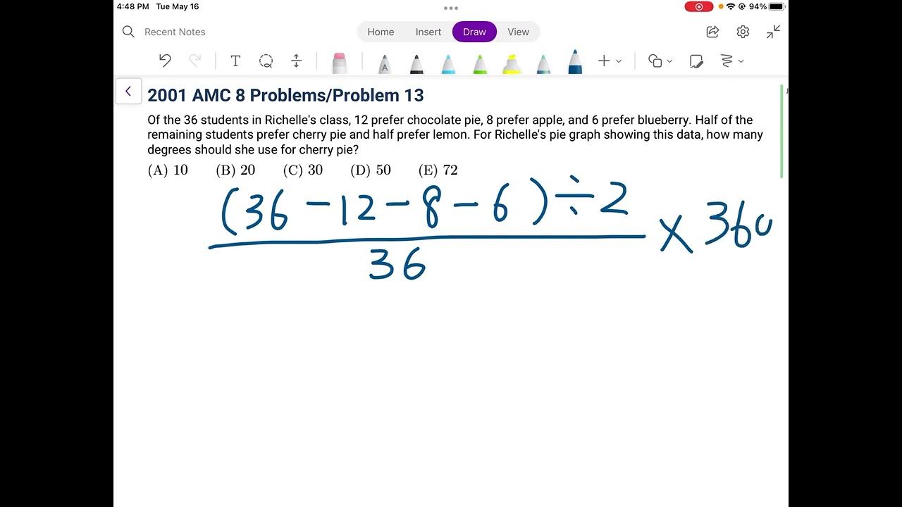 2001 AMC 8 Problem 13 - YouTube