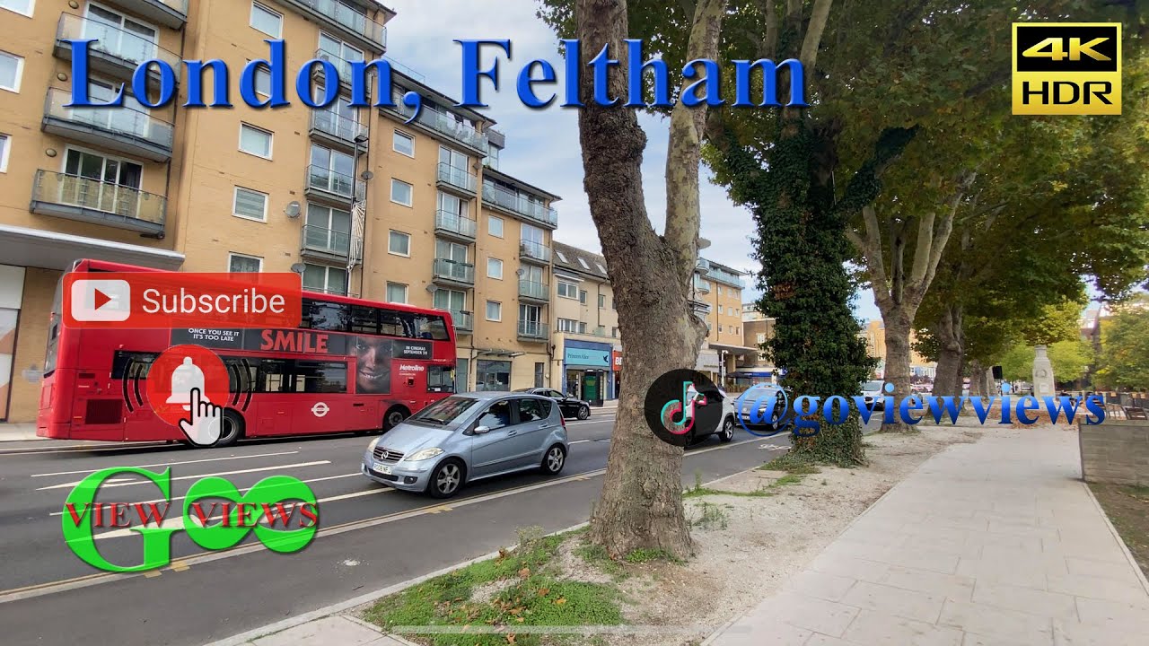 West London Feltham Green Pond Suburb Walking Tour Evening Autumn ...