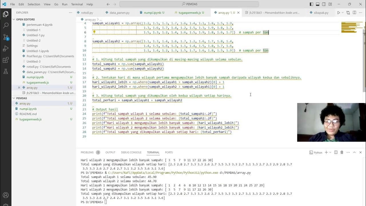 Tugas array MK.PEMROGRAMAN DASAR - YouTube