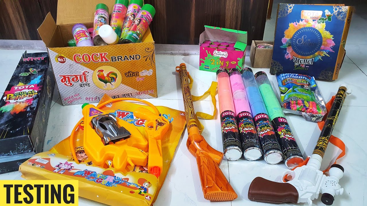 Testing new Holi stash items 🔥 Waterguns😍 Tanks Colours 2021 Creator ...