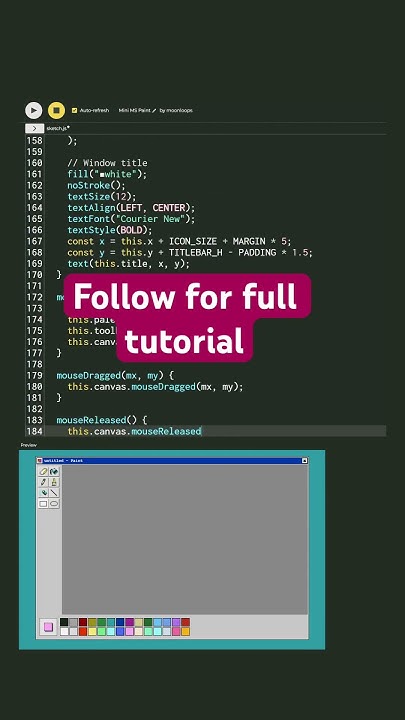 Coding old skool MS Paint in p5.js #p5js #javascript #codingtutorial #creativecoding - YouTube