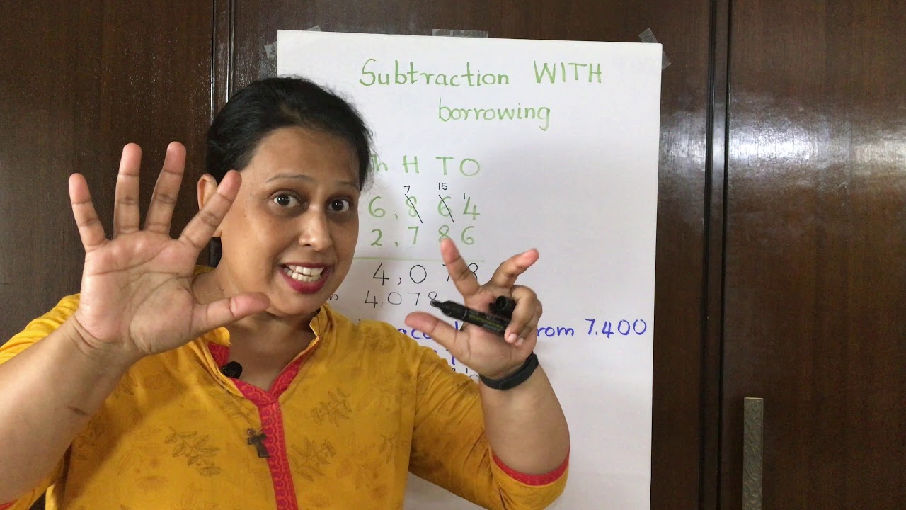 Subtraction With Borrowing 4 Digits YouTube Subtraction With Borrowing 4 Digits YouTube