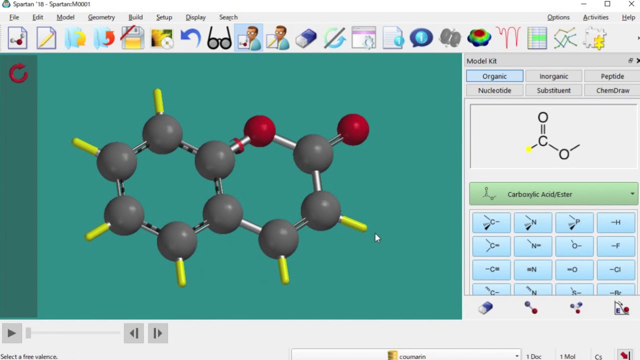 Spartan'18 Tutorial Building Organic Molecules in 3D Part-6 - YouTube