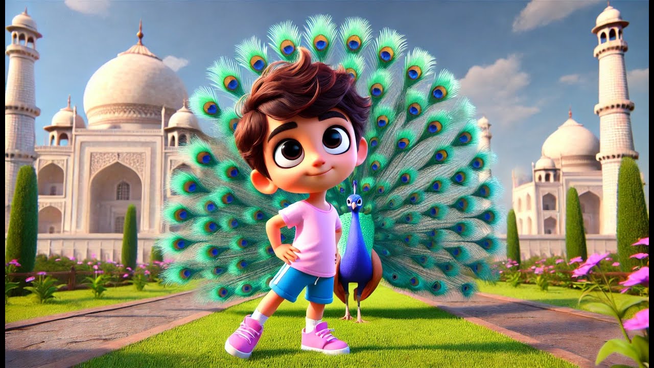Adventures of Raju: Raju meets Peacock at Taj Mahal-Kids stories in ...