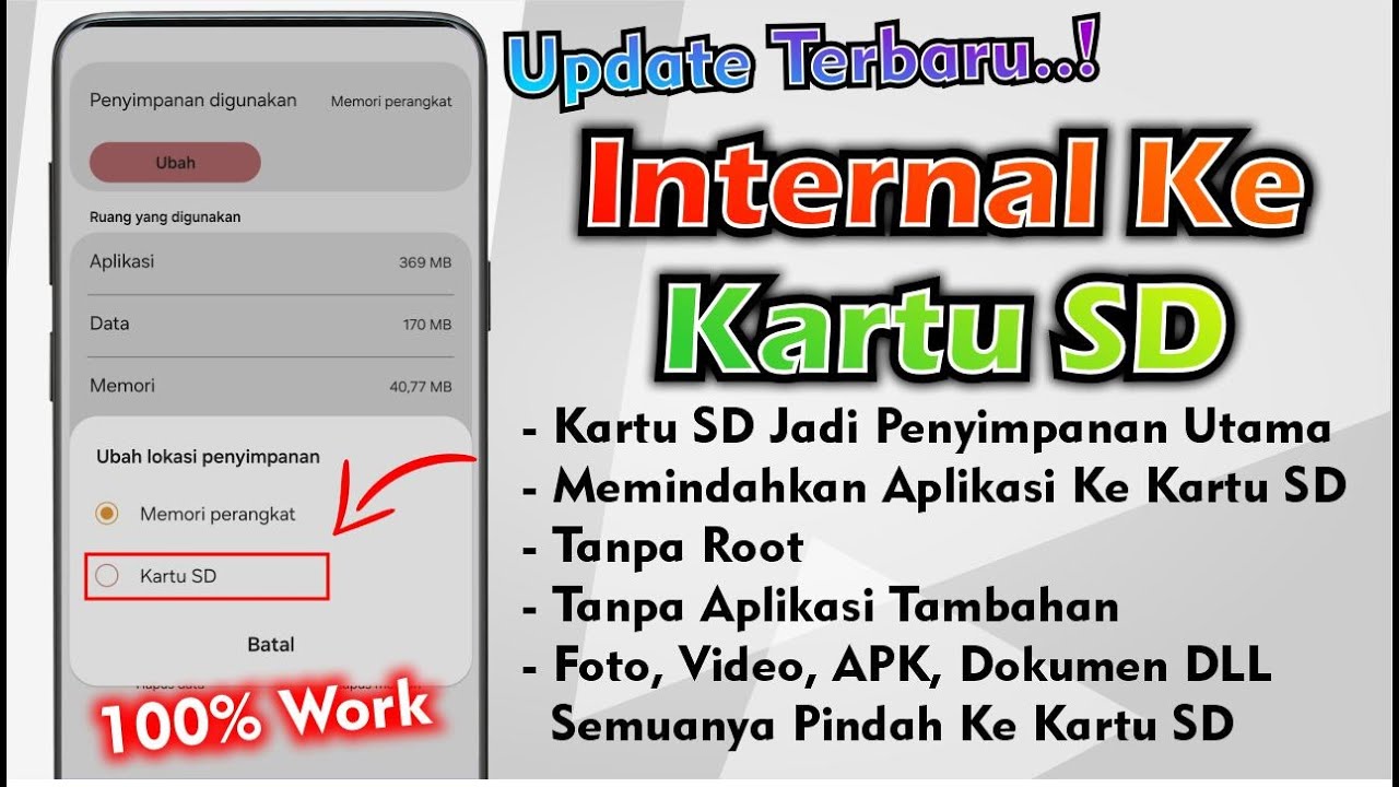 Cara Mengubah Penyimpanan Internal Ke Kartu SD - YouTube