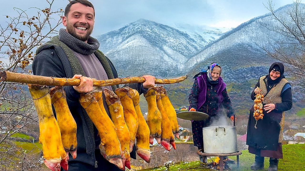 Exploring Caucasian Cuisine: Cooking Khash (Cow Foot Soup) - YouTube