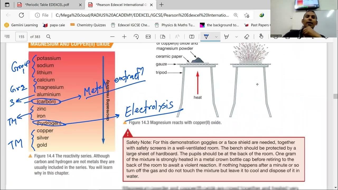Lecture 23 : Chemistry GCE IGCSE : Chapter 14 : Reactivity series part 1 - YouTube