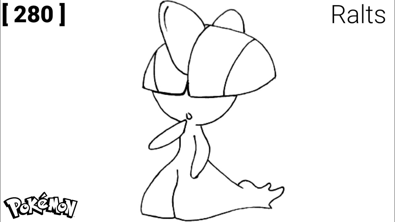 Ralts Drawing | How To Draw Pokemon No 280 - YouTube
