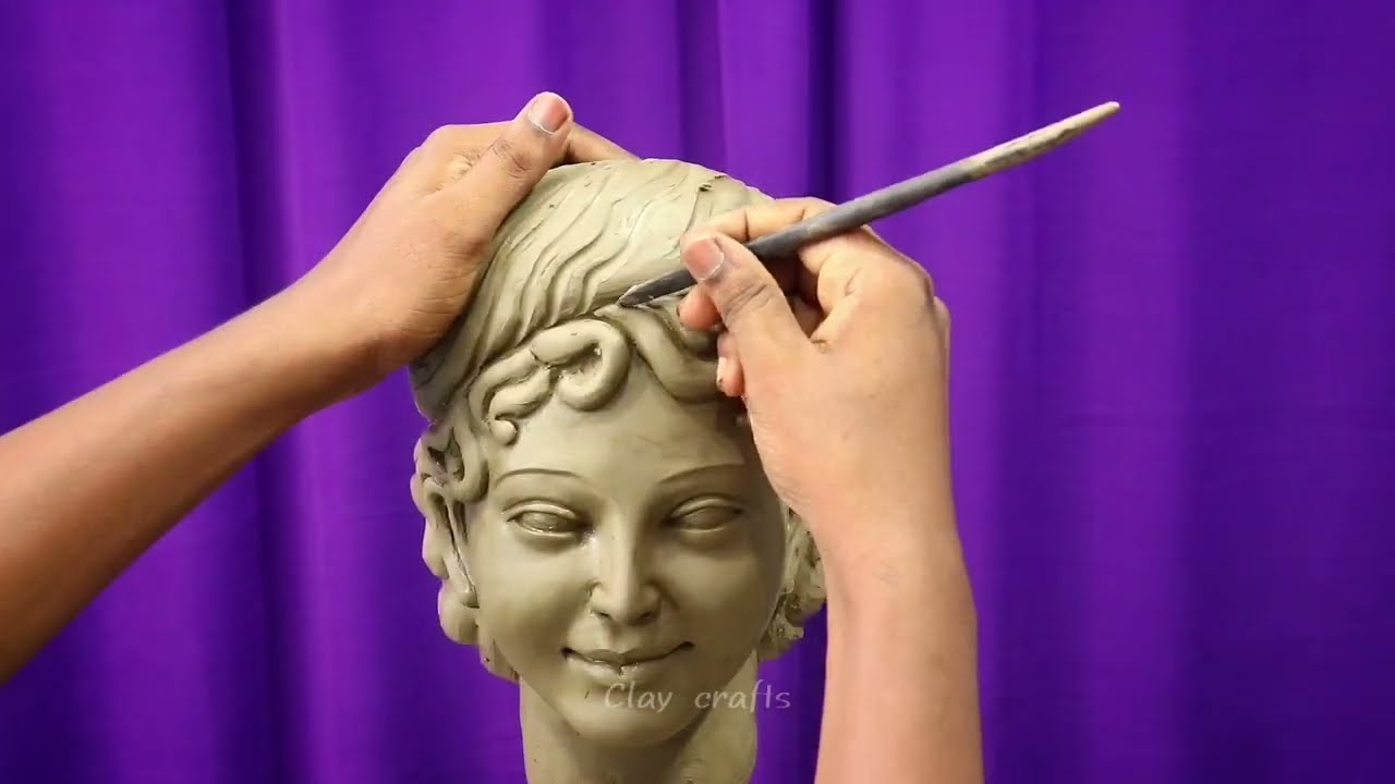 Cute Lord Krishna Face Making with clay | clay art portrait - YouTube