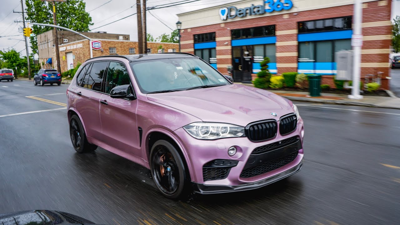 BMW X5M Wrapped in Inzotek Rose metallic - YouTube