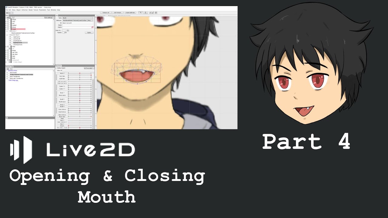 How To: Live2D Modeler - Opening and Closing the Mouth [Part 4] - YouTube