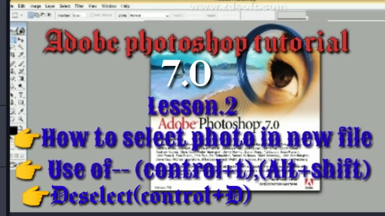 photoshop lesson-2 selection of photo,( control+t) - YouTube