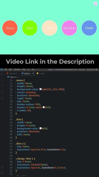 Hamburger Menu with HTML, CSS, and JavaScript / How to Create Hamburger ...
