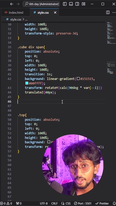 Css Create A 3d Rotating Cube Animation In Css 🎲💫 Css Learning
