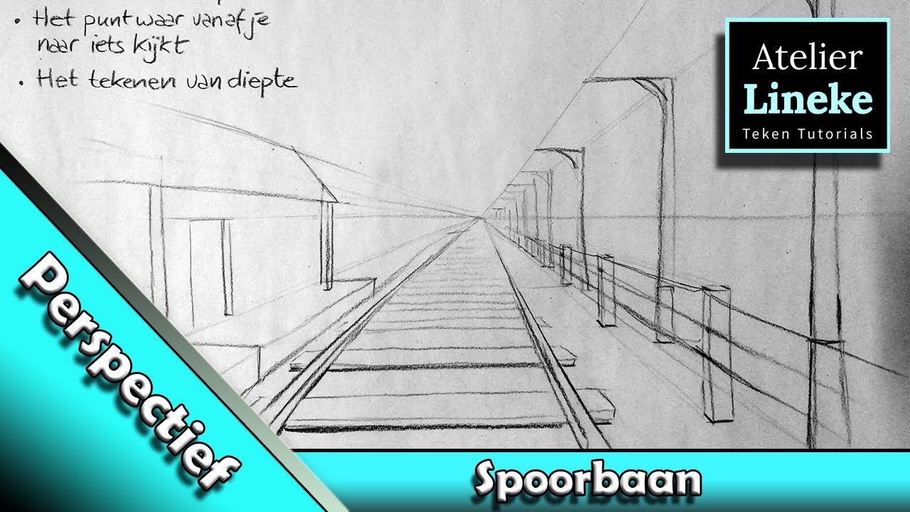 Hoe teken je Perspectief voor beginners 1 verdwijn punt - YouTube