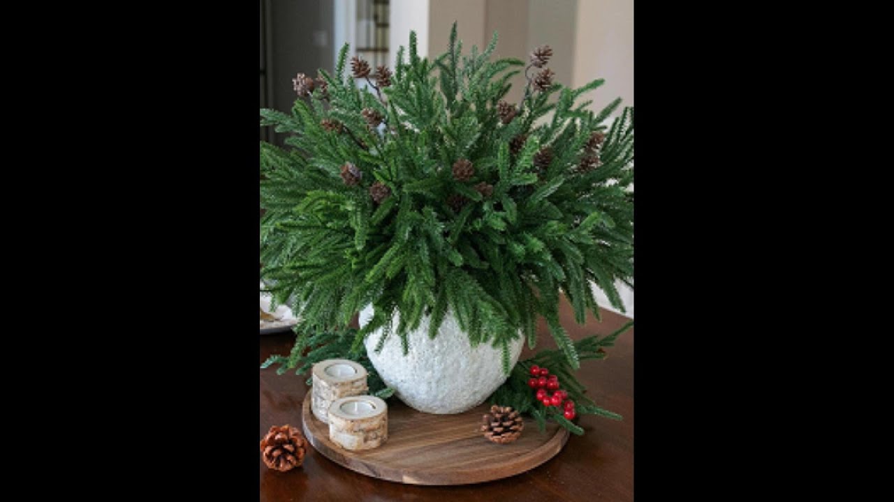 Artificial Christmas Norfolk Pine Stems – Realistic Holiday Pine ...