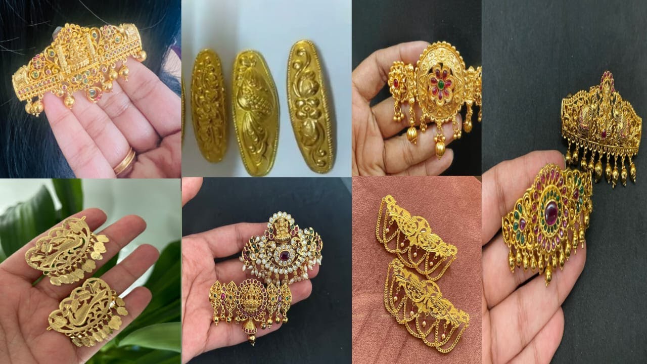 Gold hair clip design/gold hair pins styles designs collection/10gms ...