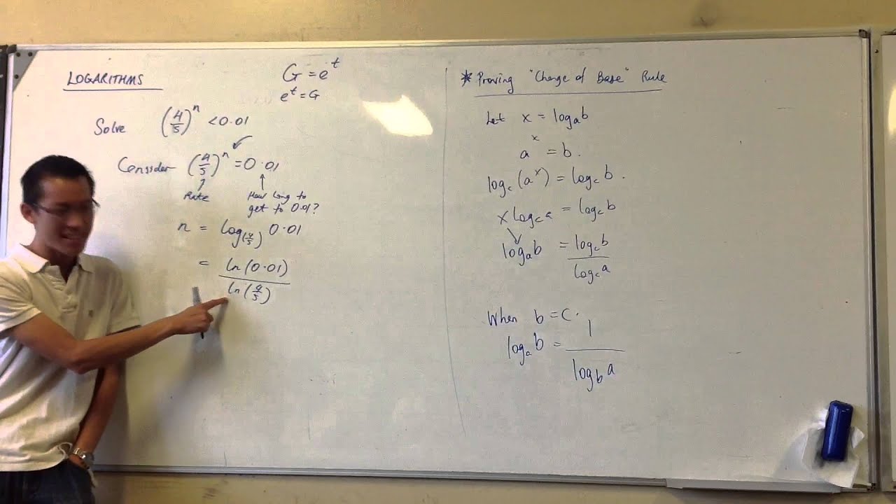 Solving Indicial Inequality w/ Logs - YouTube