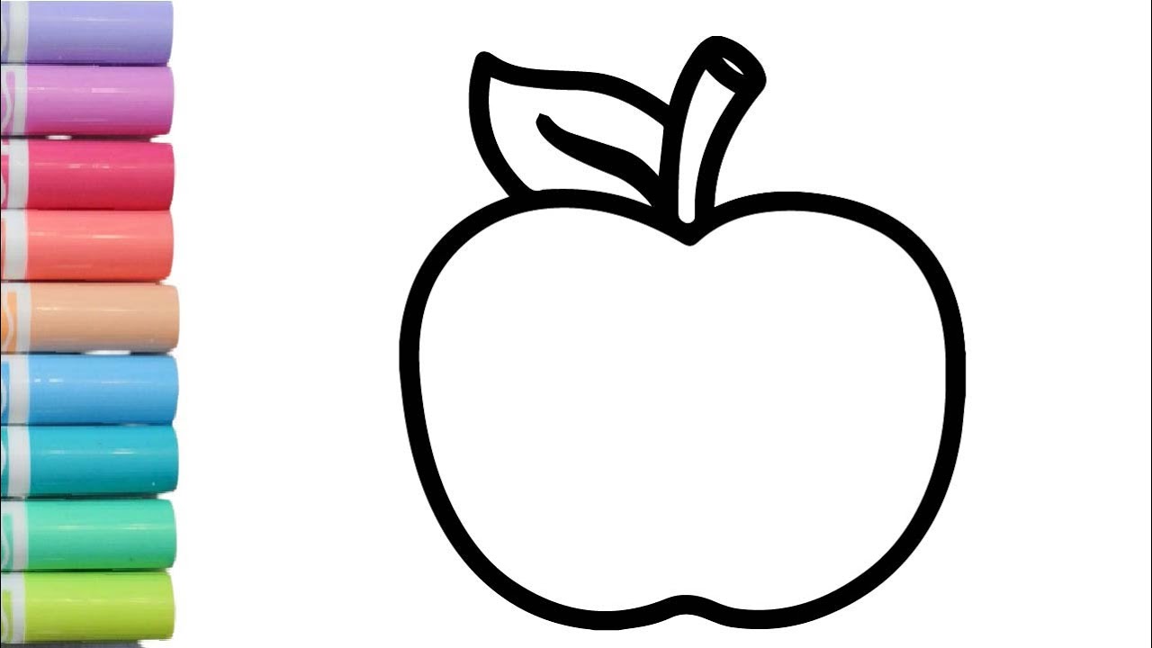 Bolalar uchun olma rasm chizish qanda_How to draw apple for kids_ Cómo ...