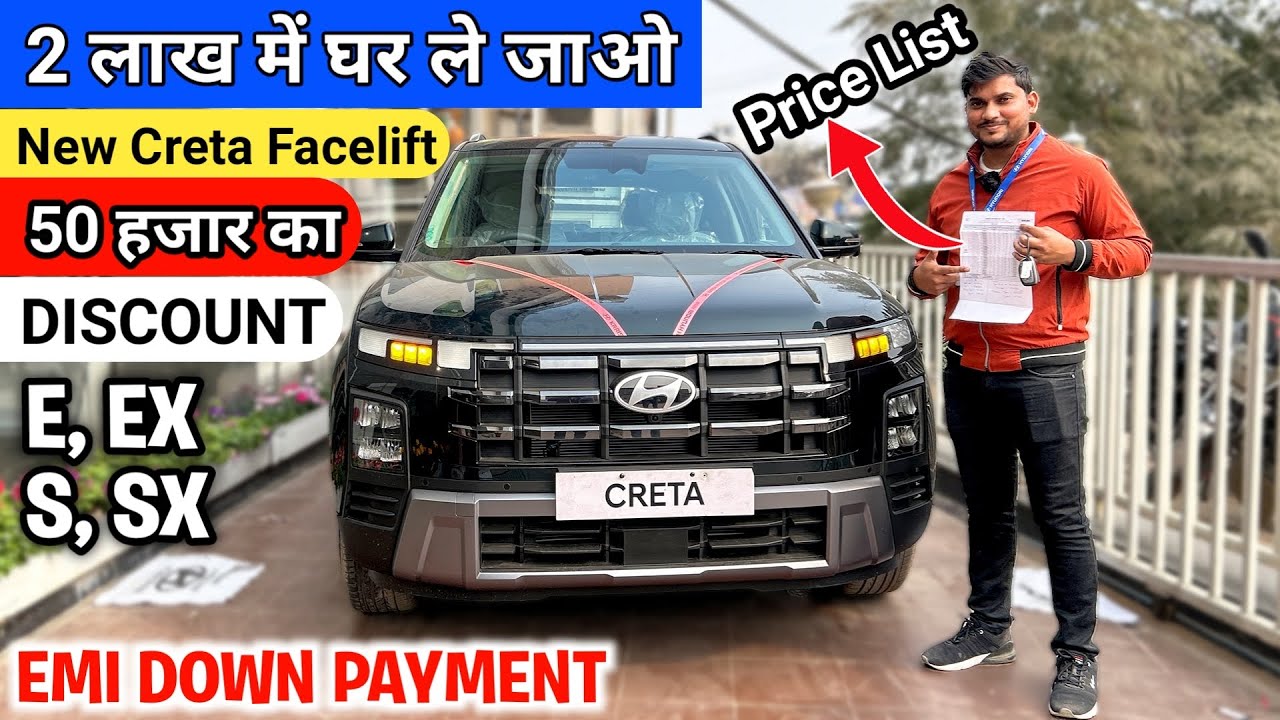 New Creta 2024 🥳 || All Models On Road Price 😱 E & SX || EMI Down ...
