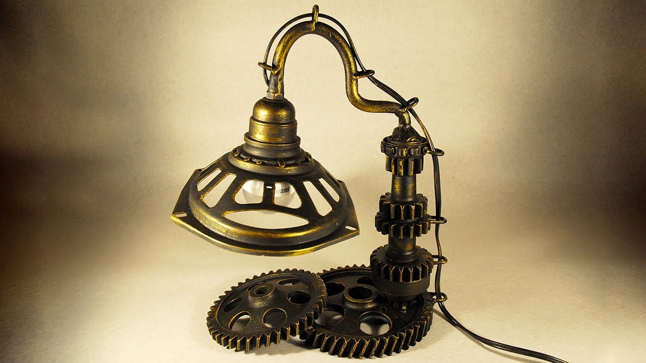 DIY Desk Lamp With Gears - YouTube