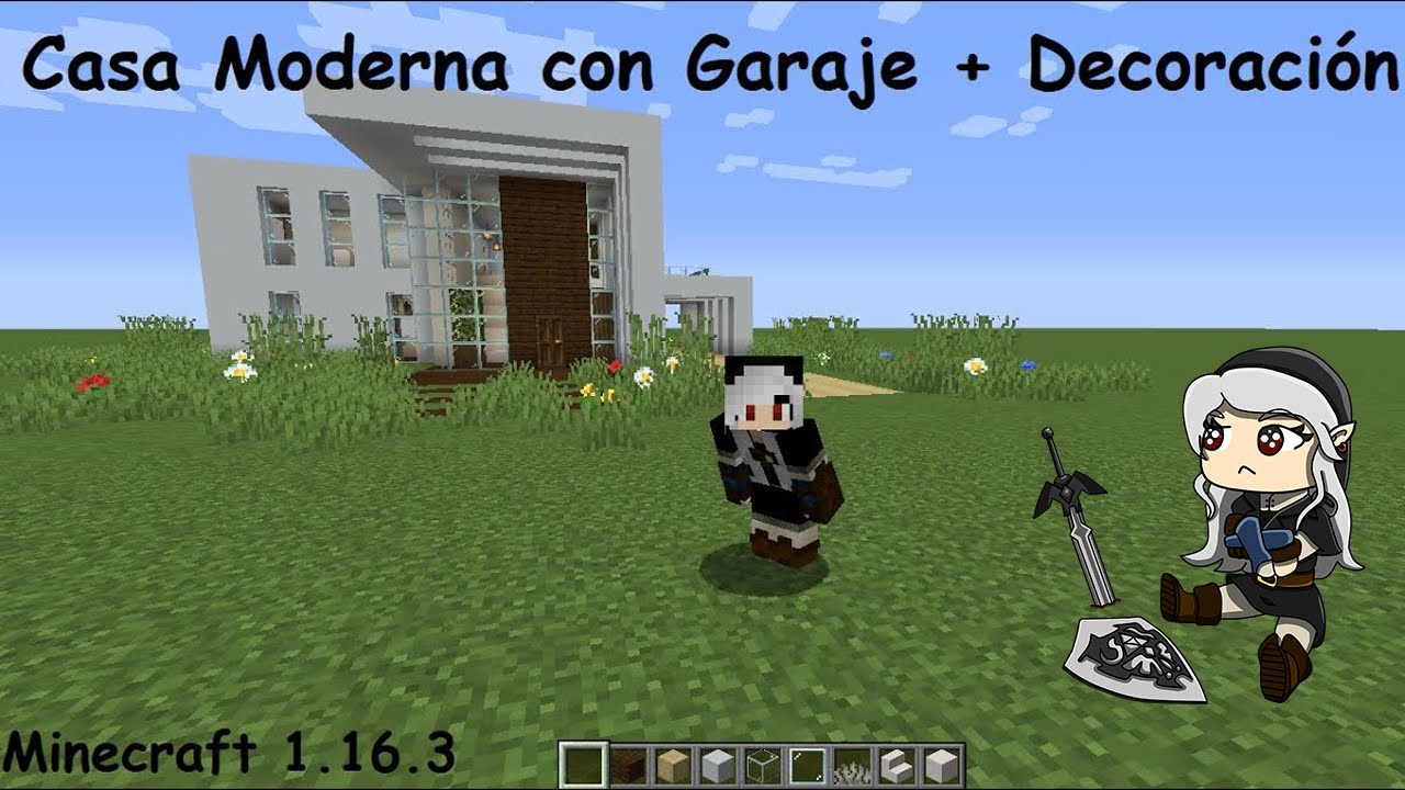 Mini Casa Moderna con Garaje Más Decoración en Minecraft 🏠 - YouTube