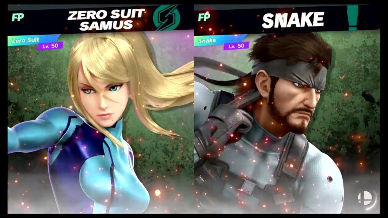 Super Smash Bros Ultimate Amiibo Fights – Zero Suit Samus vs the World #31 Samus vs Snake - YouTube