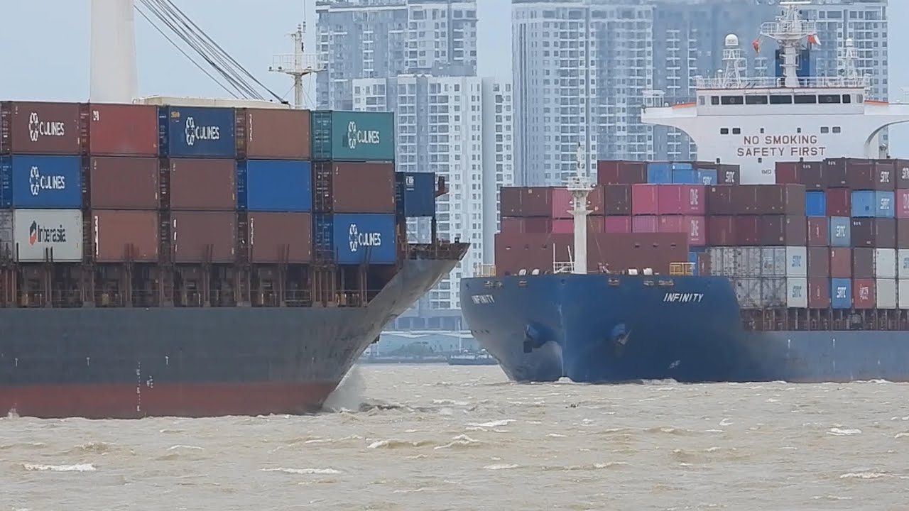Watch Container Ships Conquer Huge Waves at Saigon Port, Vietnam - YouTube