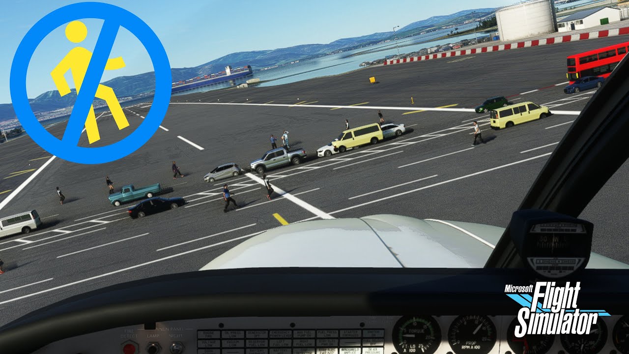 Traffic CROSSING the Runway! LXGB - Gibraltar Scenic Life from SamScene ...
