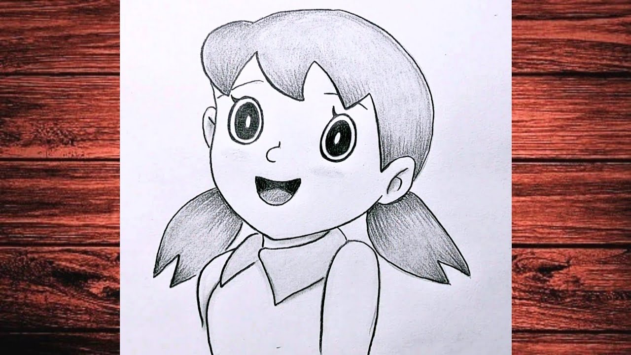 Cómo dibujar a Shizuka de Doraemon / Cómo dibujar un personaje de dibujos animados / Dibujo ...