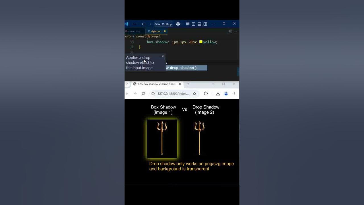 Box Shadow Vs Drop Shadow in CSS #shorts - YouTube