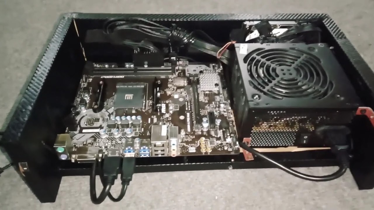 Cheap DIY Micro ATX case as monitor stand (APU only). - YouTube