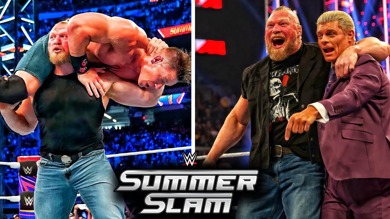 Brock Lesnar RETURNS & Attacks John Cena, Aligns with Cody Rhodes at ...