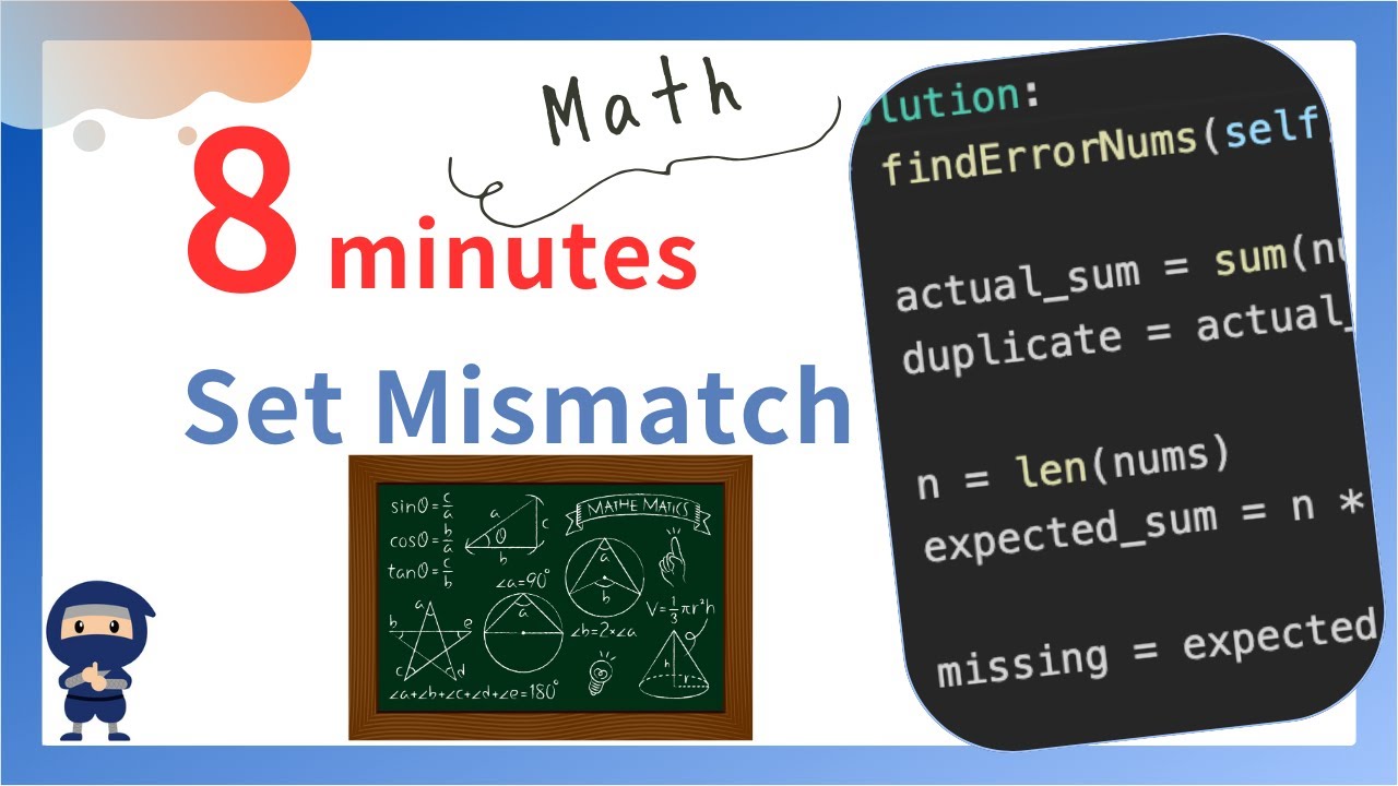 Set Mismatch Leetcode 645 Python Javascript Java C Youtube